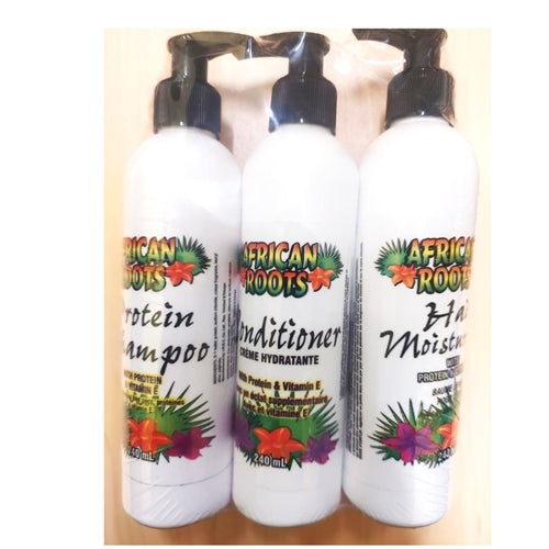 African Roots Protein Shampoo + Conditioner+ Hair Moisturizer 240ml (8