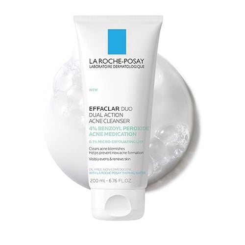 La Roche-Posay Effaclar Dual Acne Face Wash With 4% Benzoyl Peroxide