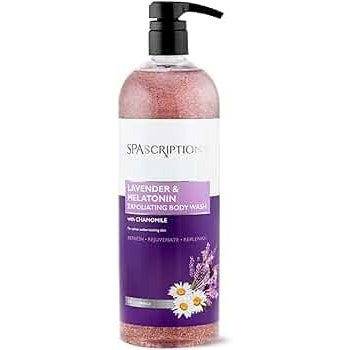 SpaScriptions Lavender & Melatonin Exfoliating Body Wash, with Chamomi