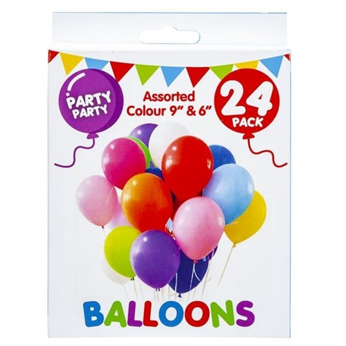 Party Party 24 Pack Assorted Colored Balloons