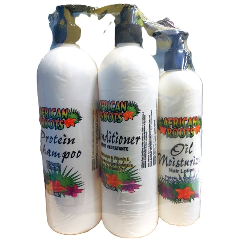 African Roots Banded Shampoo & Conditioner 16oz With Oil Moisturizer 8
