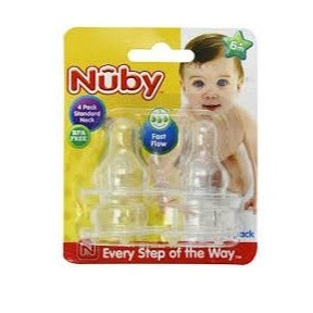 Nuby 4-Pack Standard Neck Fast Flow Nipples