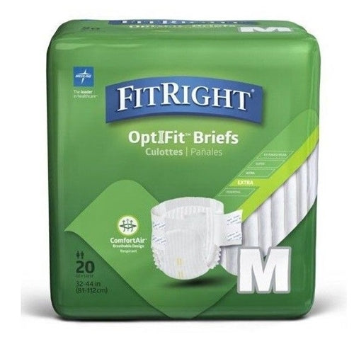 Medline FitRight OptiFit Extra Disposable Brief M 20Ct