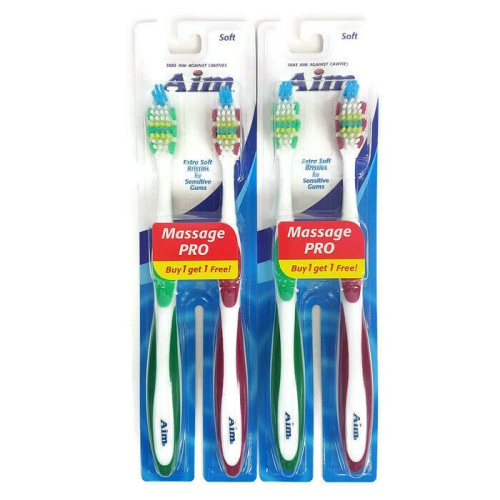 AIM SOFT 2 PACK TOOTHBRUSH - MASSAGE PRO